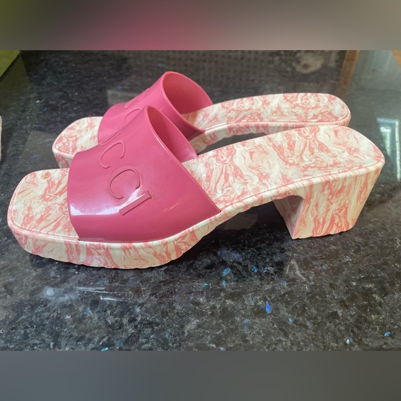 Gucci | Shoes | Authentic Gucci Pink Platform Sandals | Poshmark